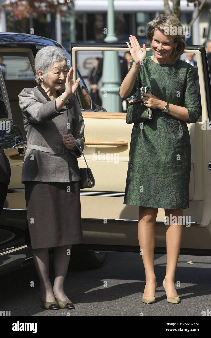 Japanese Empress Michiko and Queen Mathilde of Belgium pictured in Yuki ...