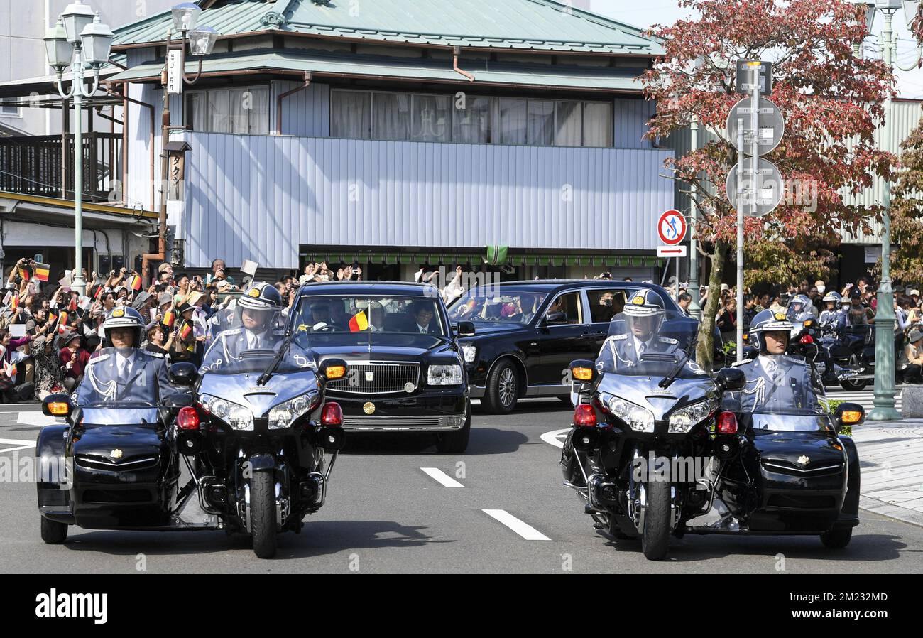 Illustration picture shows the crowd and security in Yuki city, on the ...