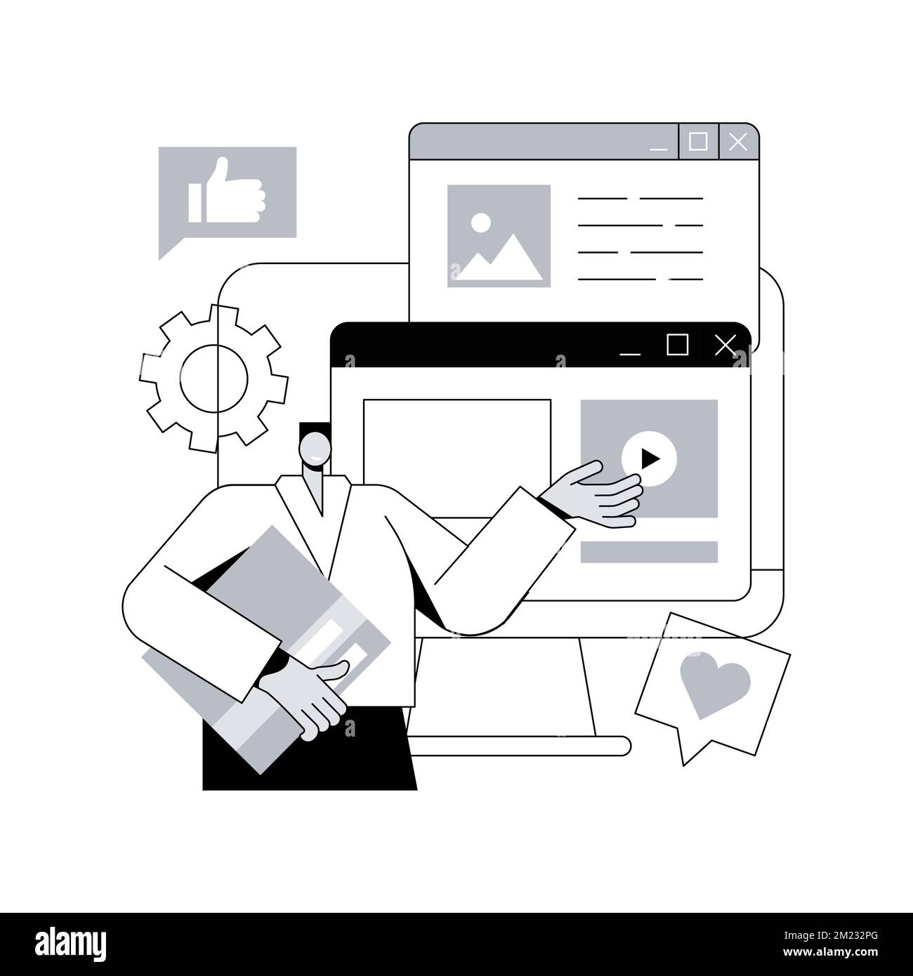 Content aggregator abstract concept vector illustration. Aggregator ...