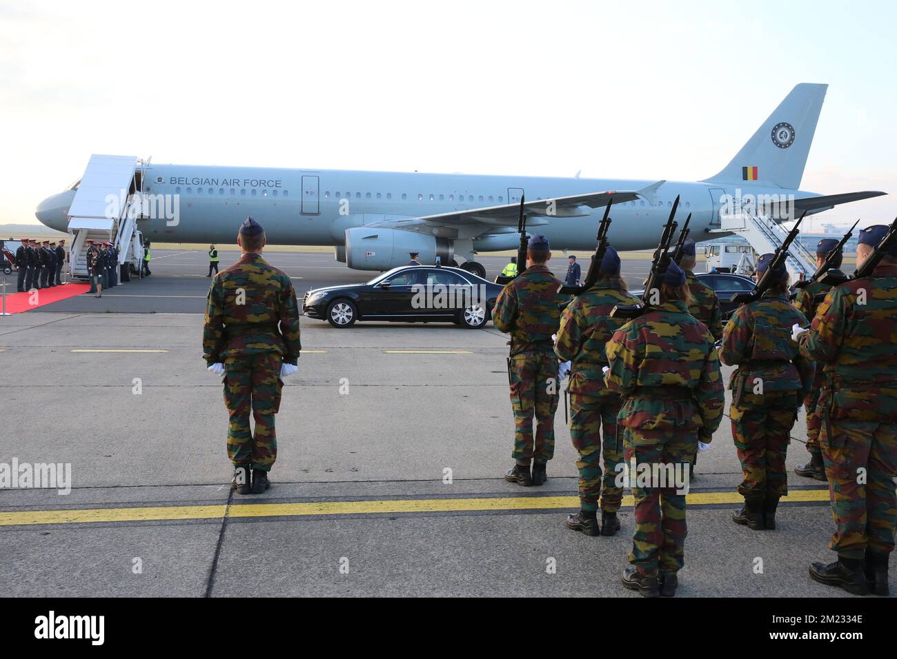 A Plane of the Belgian Air Force pictured at the departure of the ...