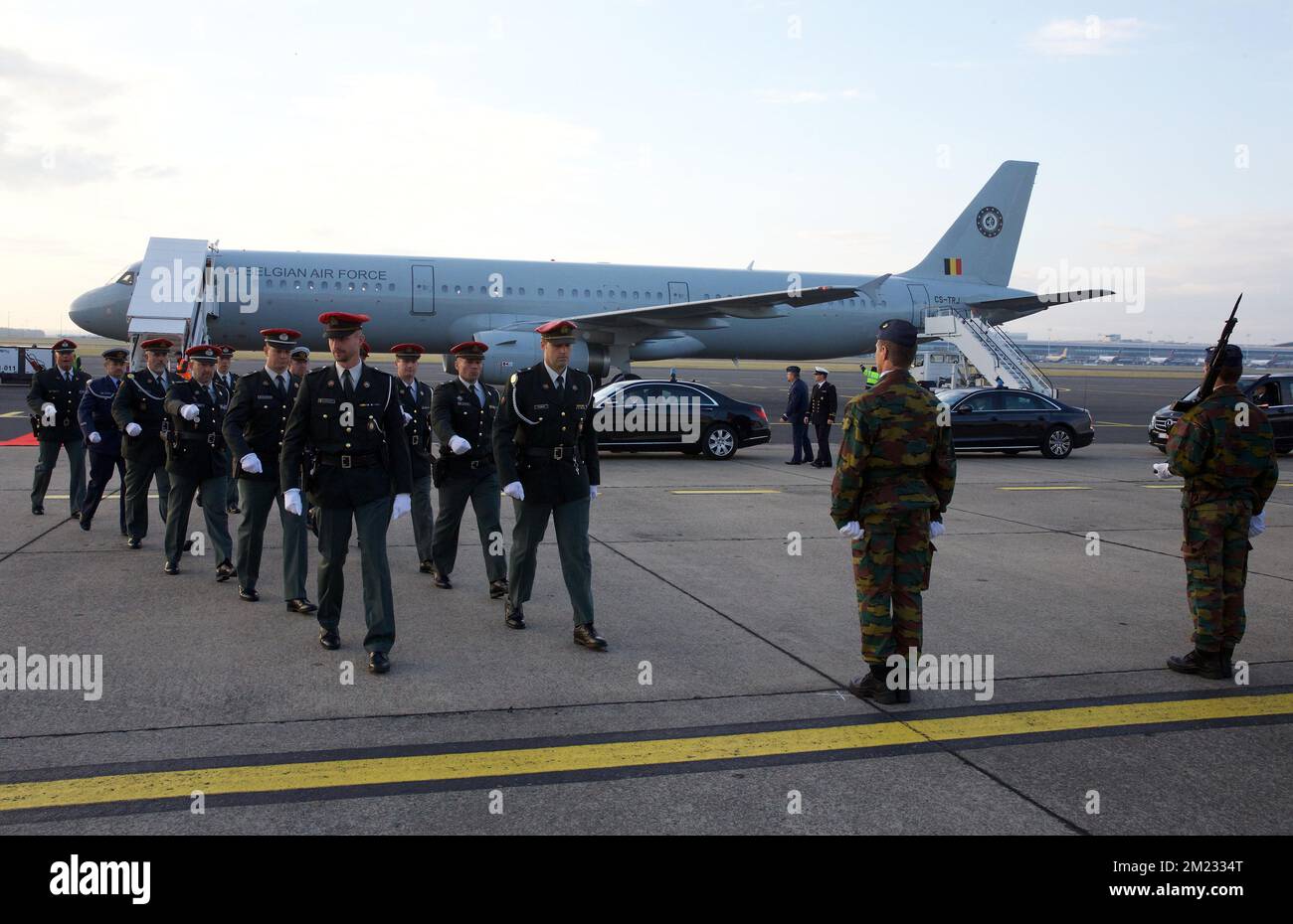 A Plane of the Belgian Air Force pictured at the departure of the ...