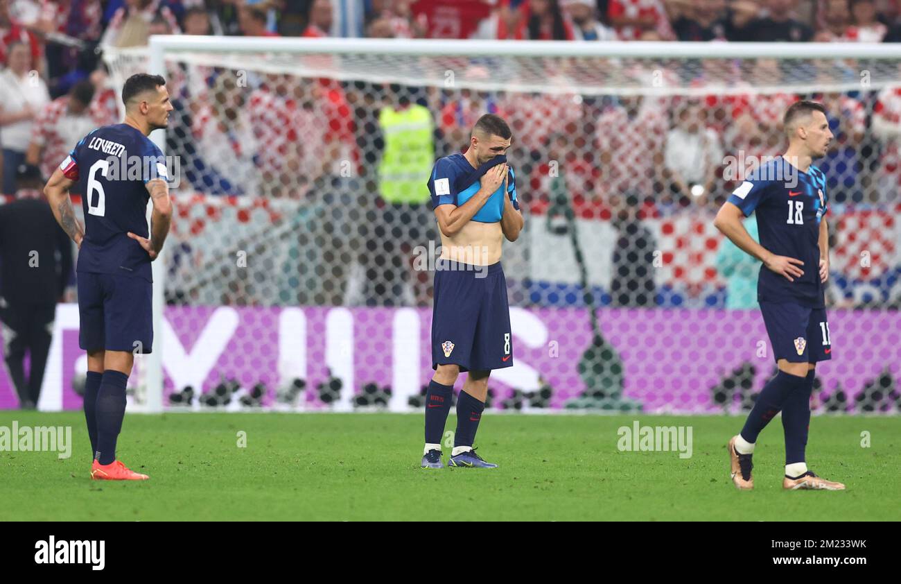 Doha, Qatar, 13th December 2022. Mateo Kovacic of Croatia dejected ... Doha, Qatar, 13th December 2022. Mateo Kovacic of Croatia dejected ...