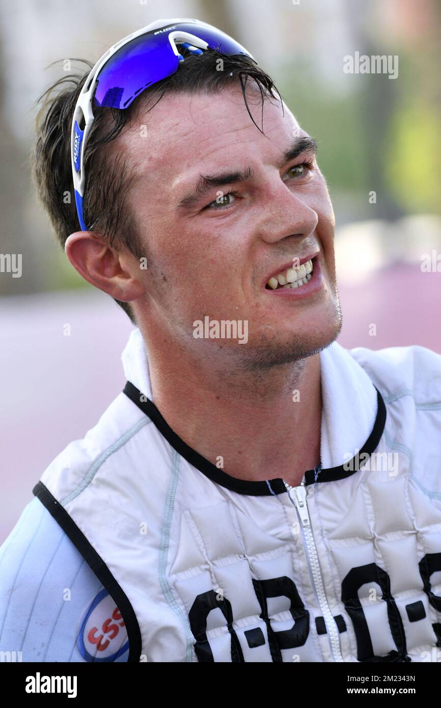 Belgian Yves Lampaert of team Etixx - Quick-Step pictured after the men ...