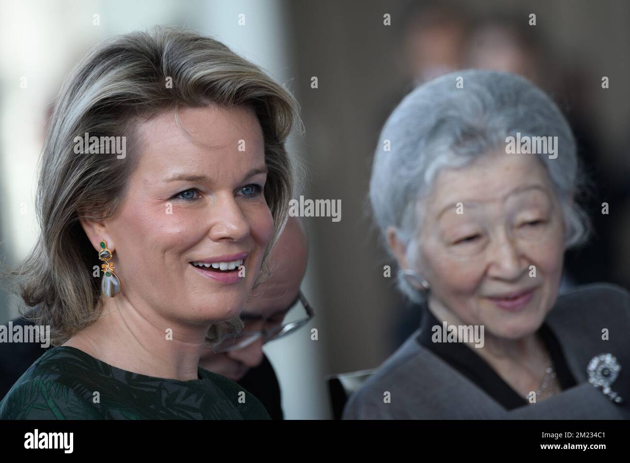 Queen Mathilde of Belgium and Japanese Empress Michiko pictured during ...