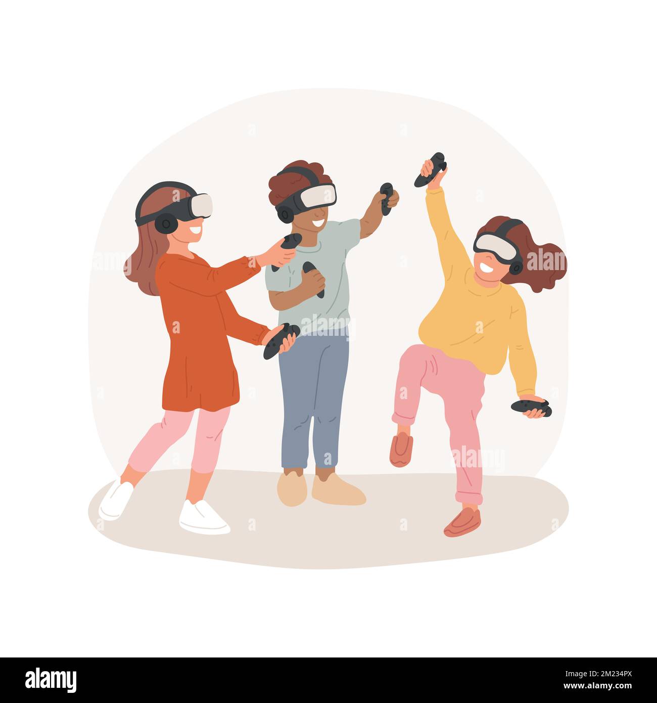Augmented reality interactive game isolated cartoon vector illustration ...