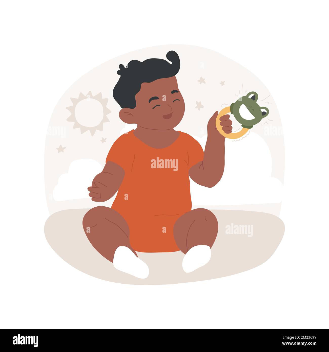 Rattles isolated cartoon vector illustration. Newborn with bright ...