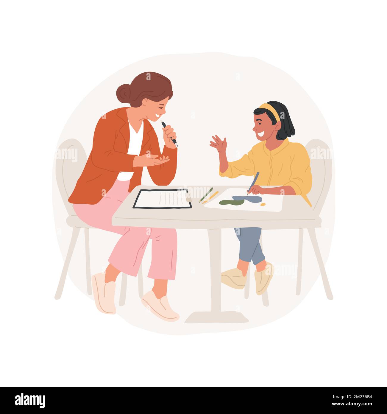 Child psychologist isolated cartoon vector illustration. Child talking ...