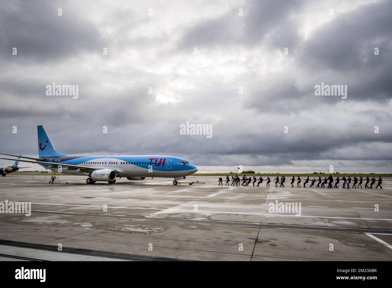 Illustration picture shows the first flight of Tui plane,the TB1111 ...