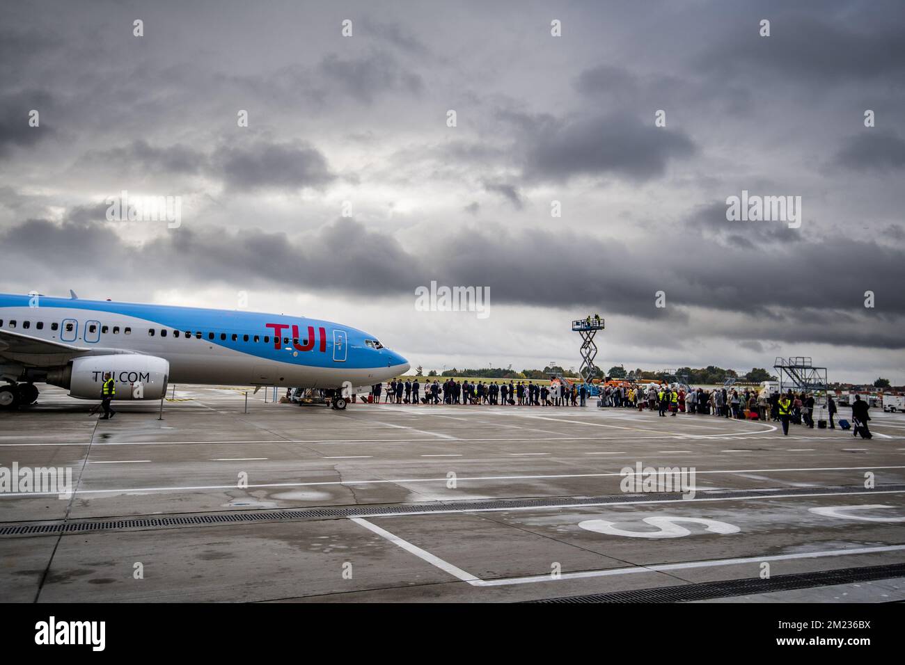 Illustration picture shows the first flight of Tui plane,the TB1111 ...