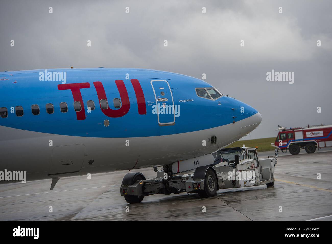 Illustration picture shows the first flight of Tui plane,the TB1111 ...
