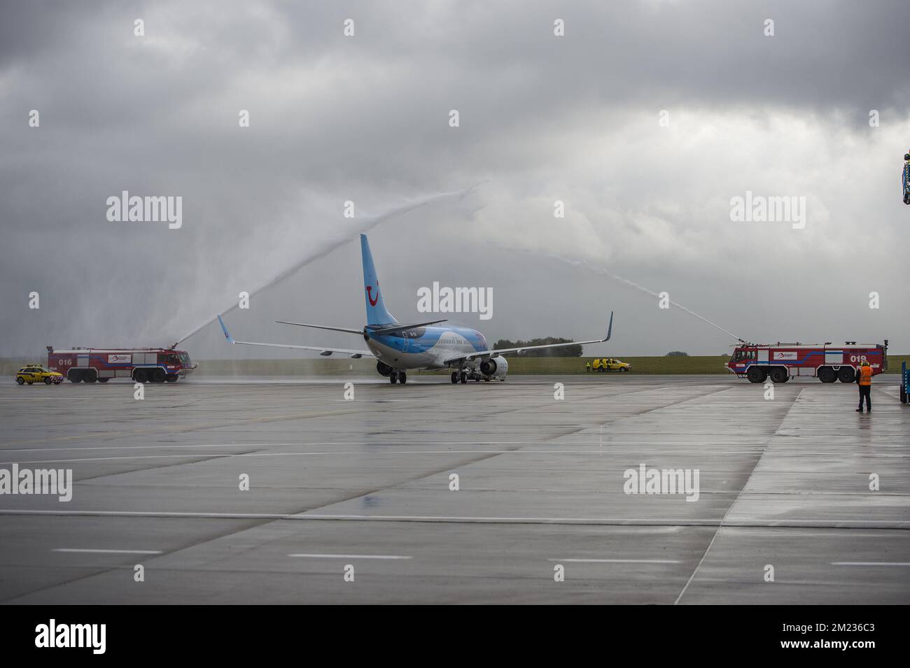 Illustration picture shows the first flight of Tui plane,the TB1111 ...