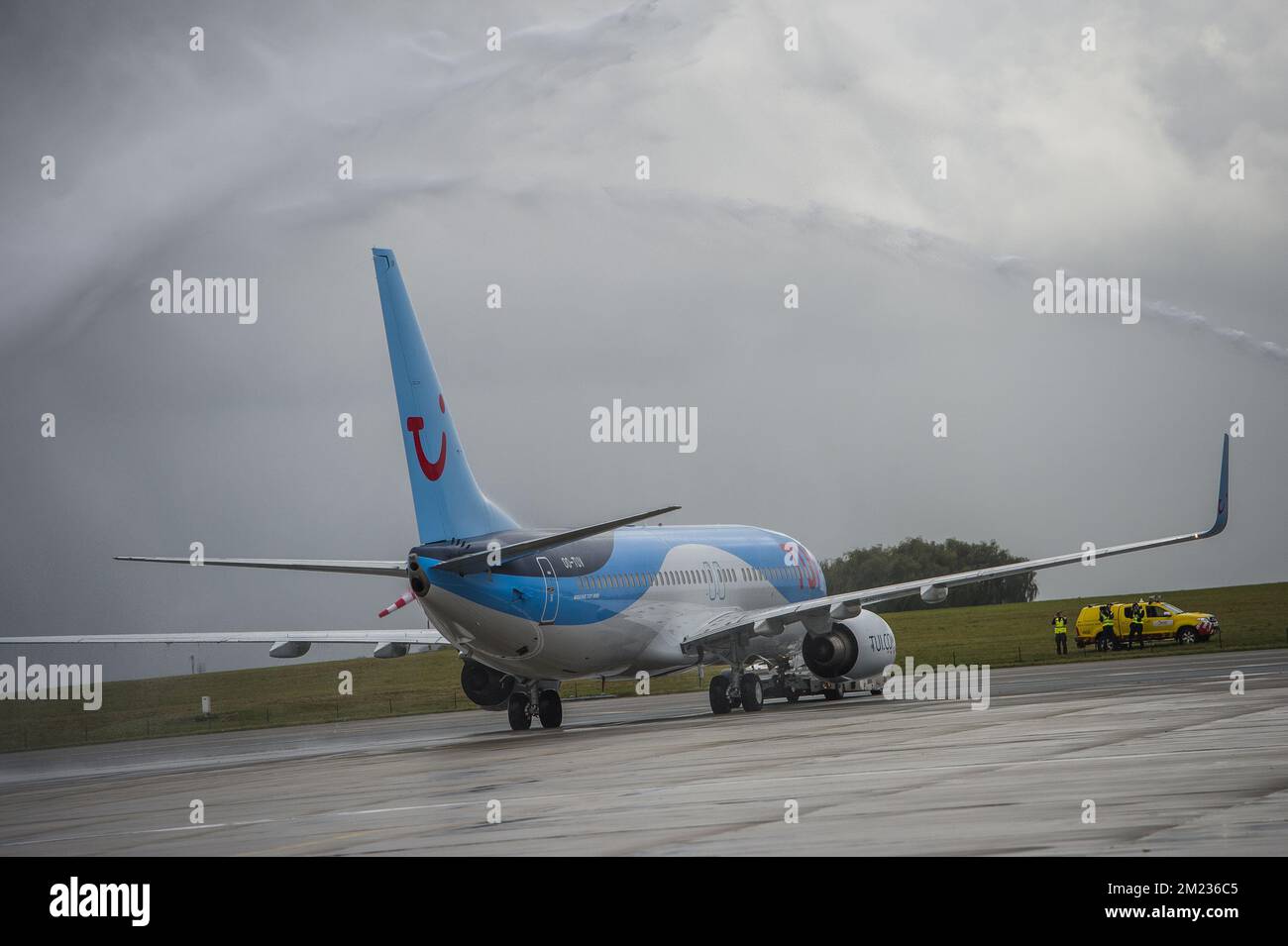 Illustration picture shows the first flight of Tui plane,the TB1111 ...