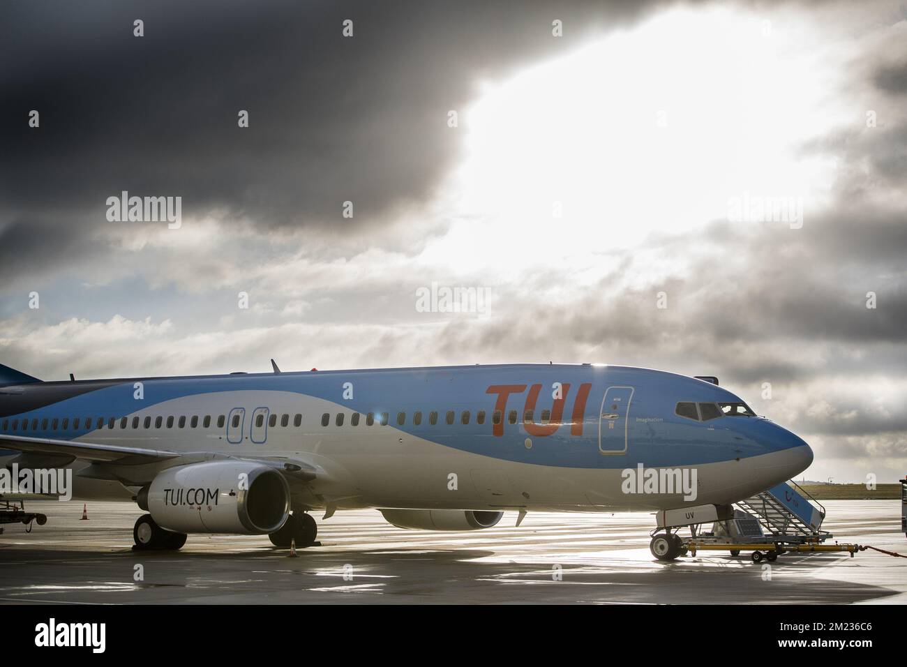 Illustration picture shows the first flight of Tui plane,the TB1111 ...