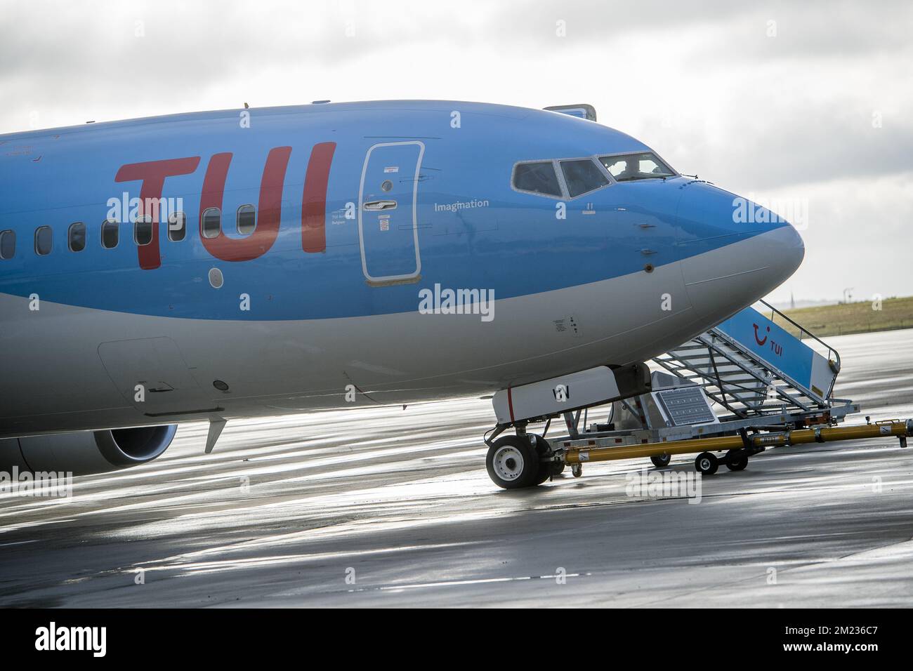 Illustration picture shows the first flight of Tui plane,the TB1111 ...