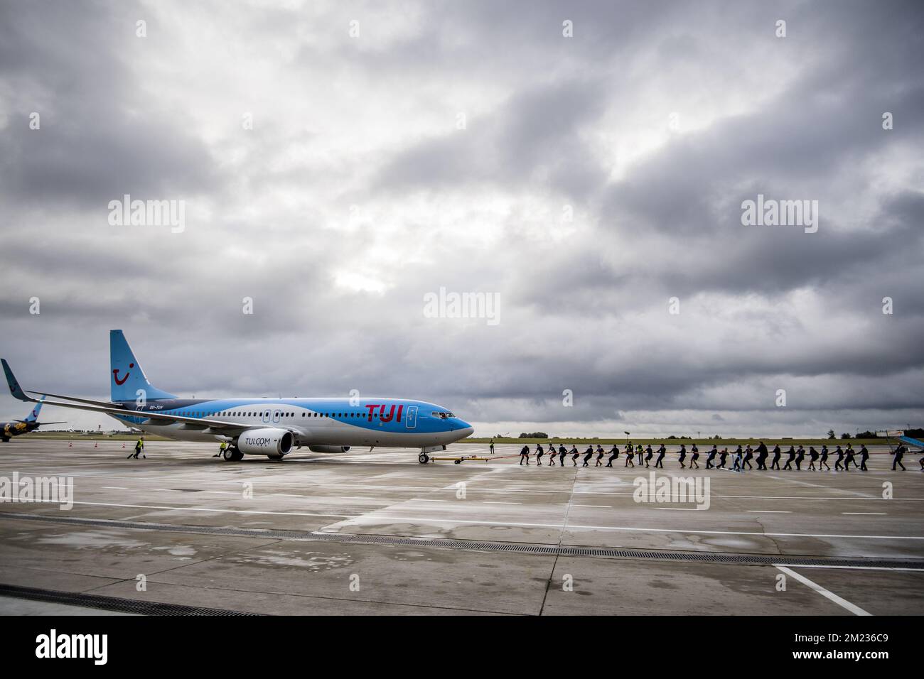 Illustration picture shows the first flight of Tui plane,the TB1111 ...