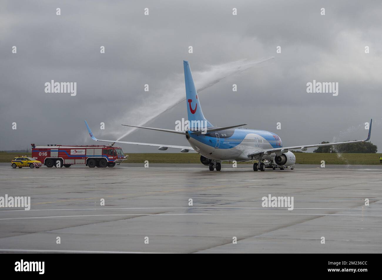 Illustration picture shows the first flight of Tui plane,the TB1111 ...