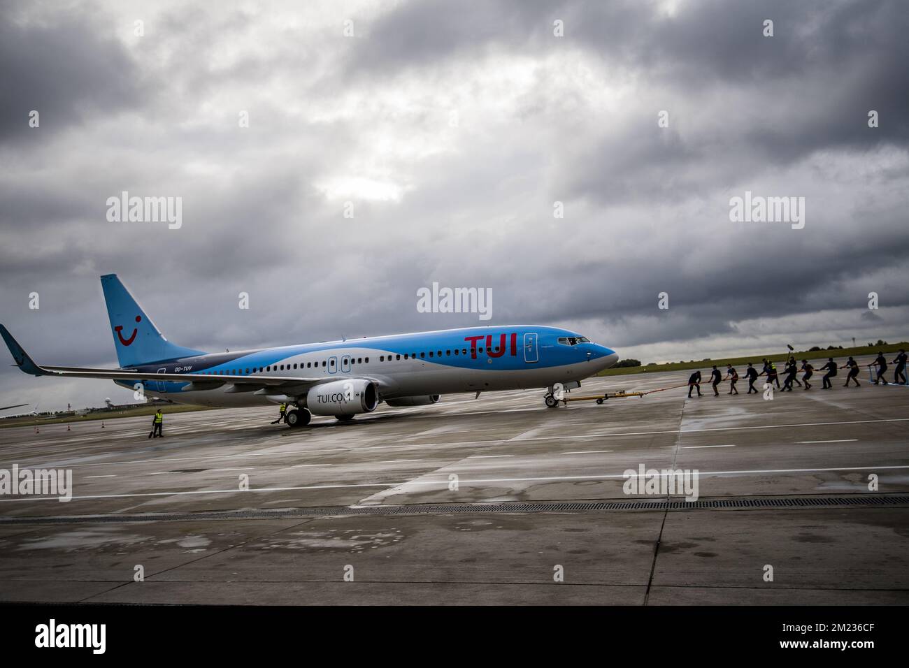 Illustration picture shows the first flight of Tui plane,the TB1111 ...