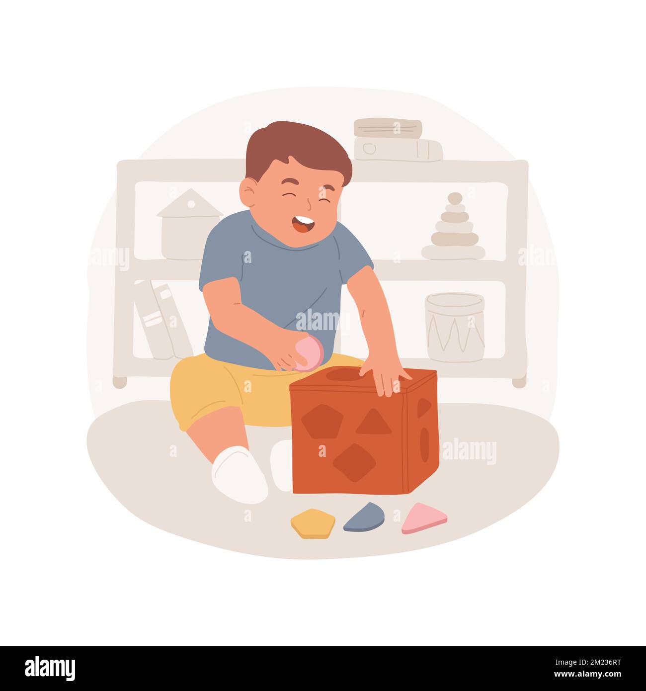 Sorter isolated cartoon vector illustration. Cheerful infant playing ...