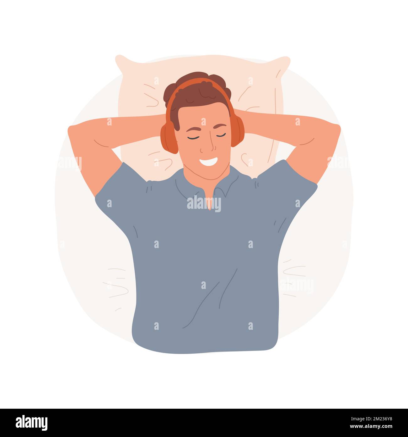 Listening to relaxing music isolated cartoon vector illustration ...