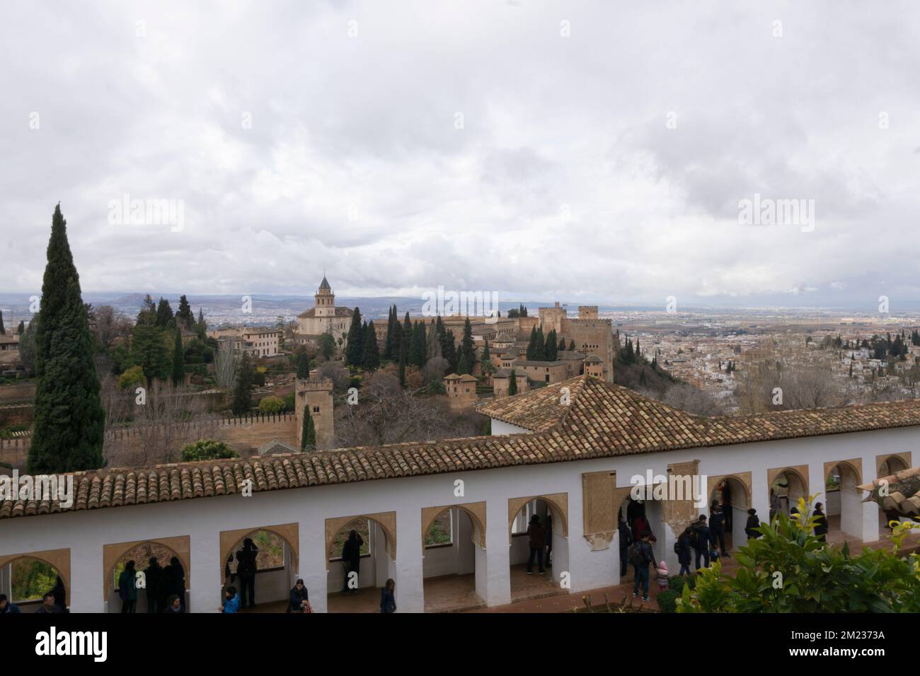 beautiful facade of islamic ancient architecture into alhambra palace ...