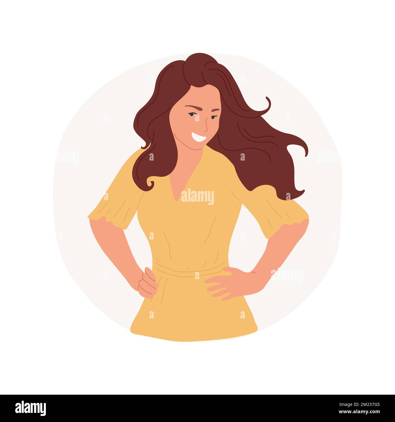 Self Awareness Isolated Cartoon Vector Illustration Young Woman Radiates Self Confidence 