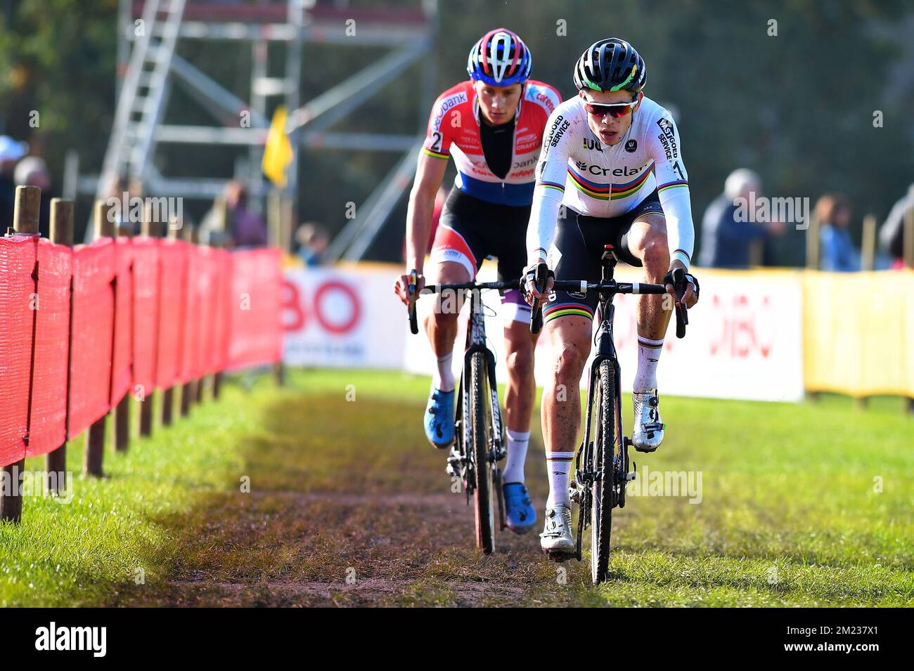Dutch Mathieu Van Der Poel and Belgian world champion Wout Van Aert ...