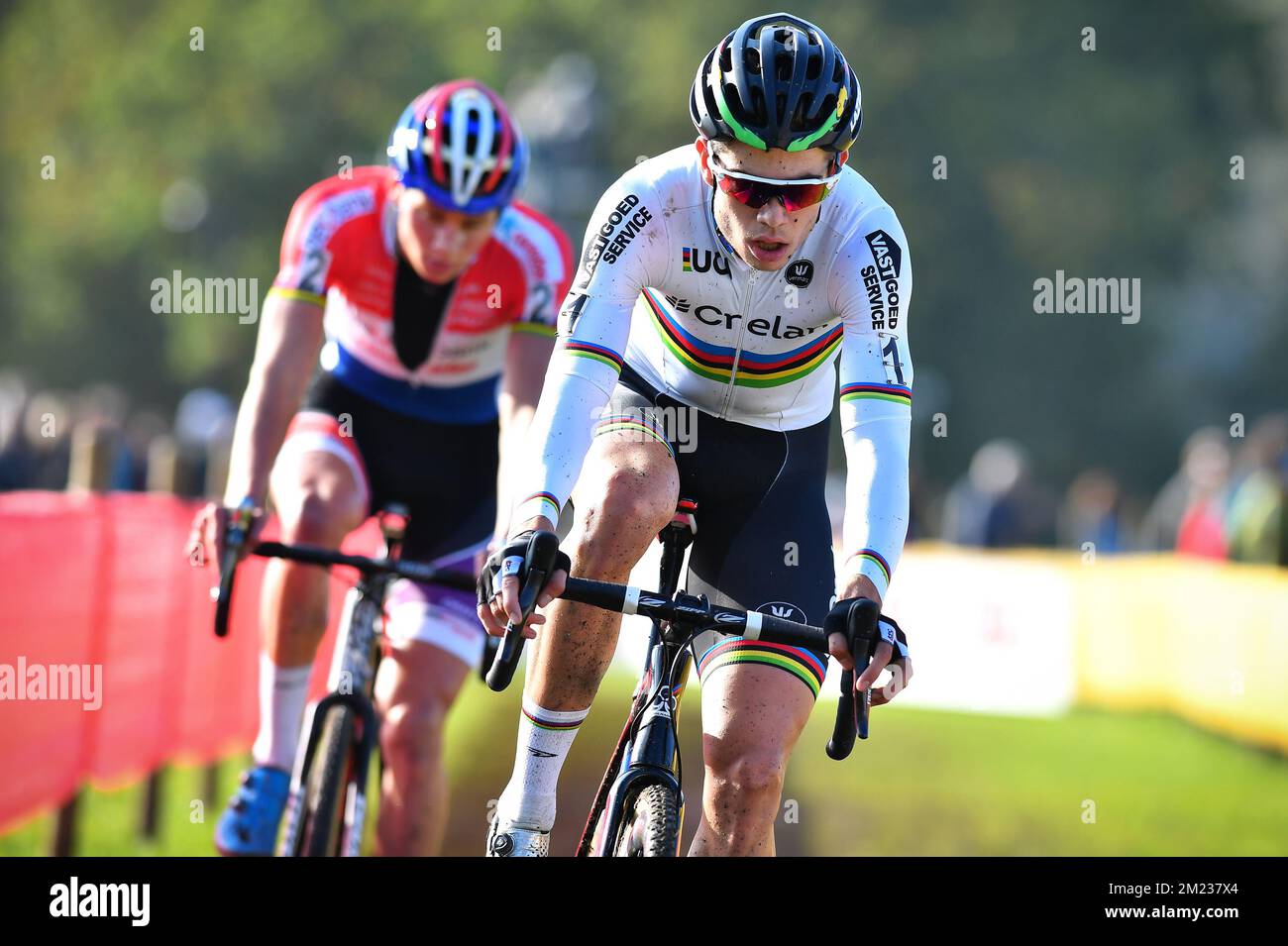 Dutch Mathieu Van Der Poel and Belgian world champion Wout Van Aert ...