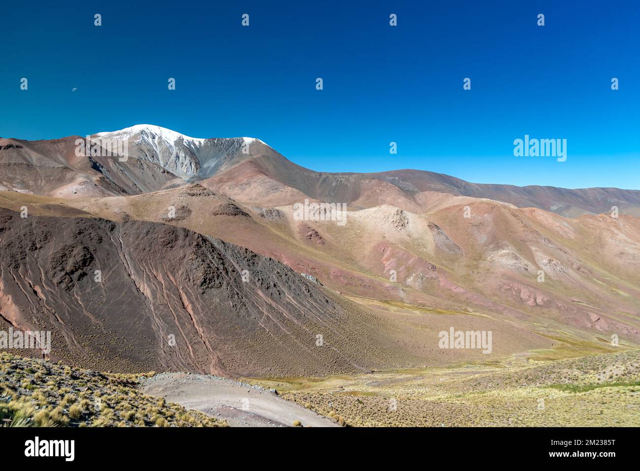 magnificent panorama of the South American Andes with snow-covered ...