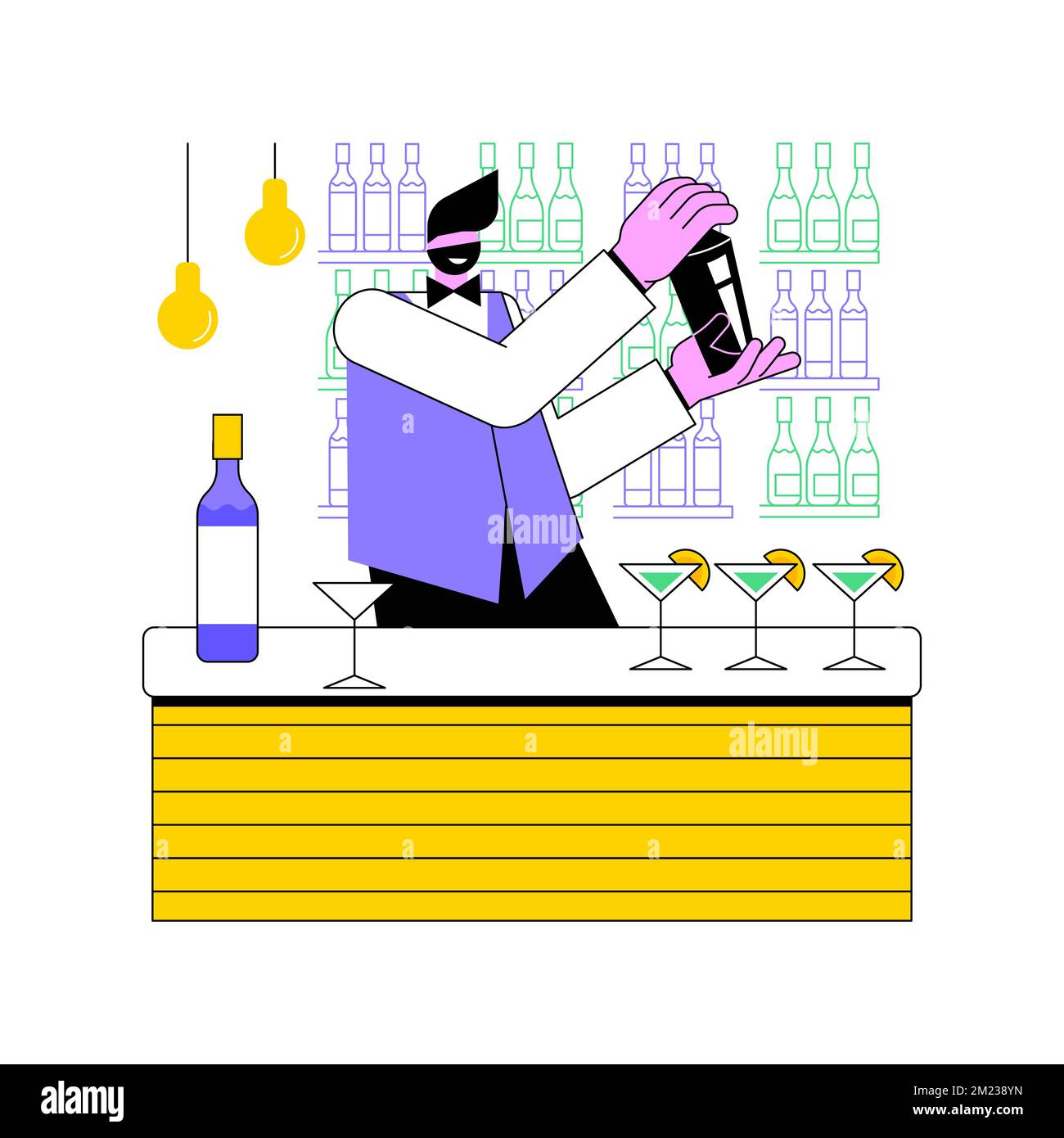 Making a perfect cocktail isolated cartoon vector illustrations ...