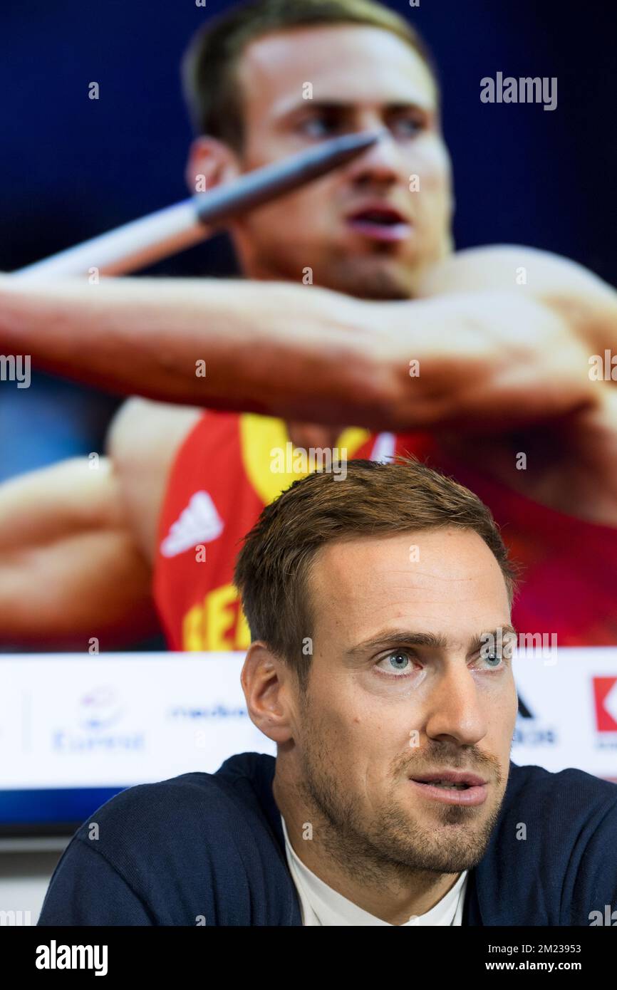 Belgian Hans Van Alphen pictured during a press conference of athlete ...