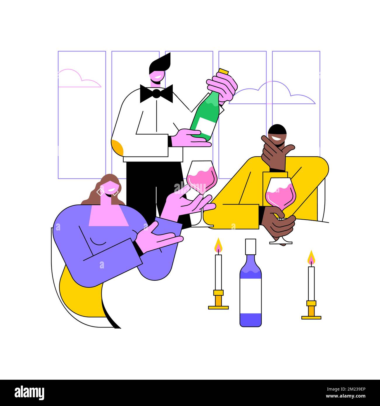 Wine tasting isolated cartoon vector illustrations. Professional ...