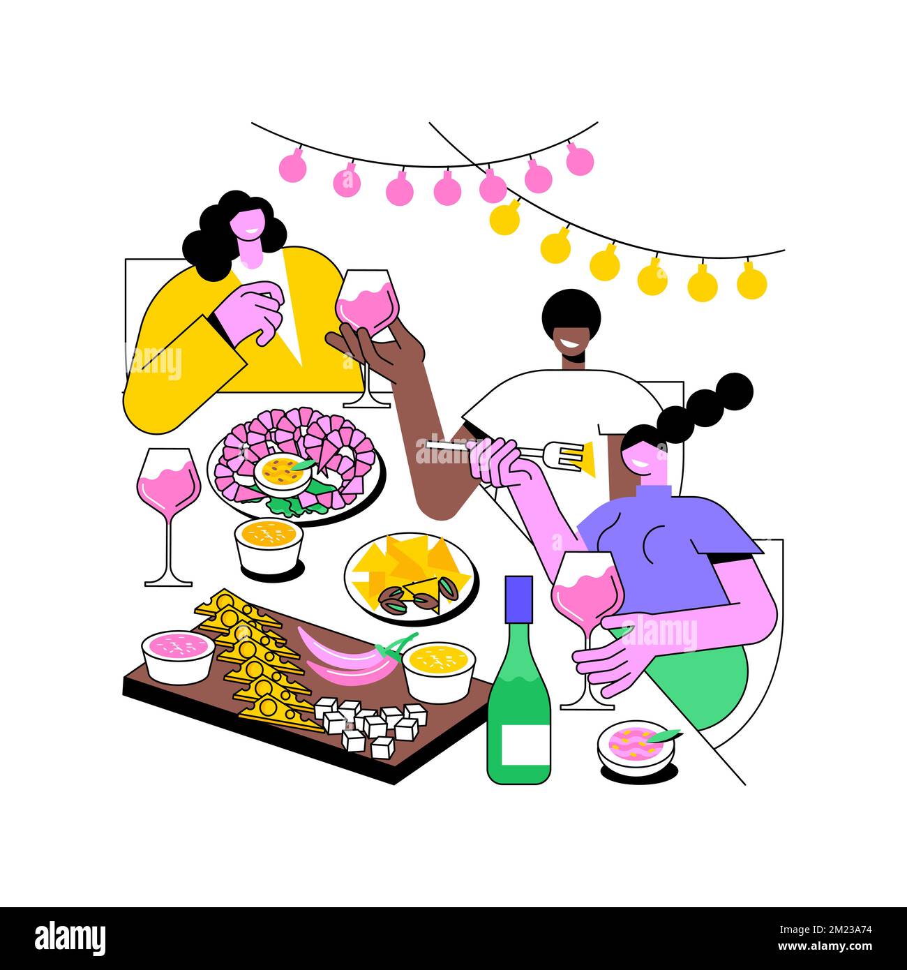 Tapas and snacks isolated cartoon vector illustrations. Group of ...