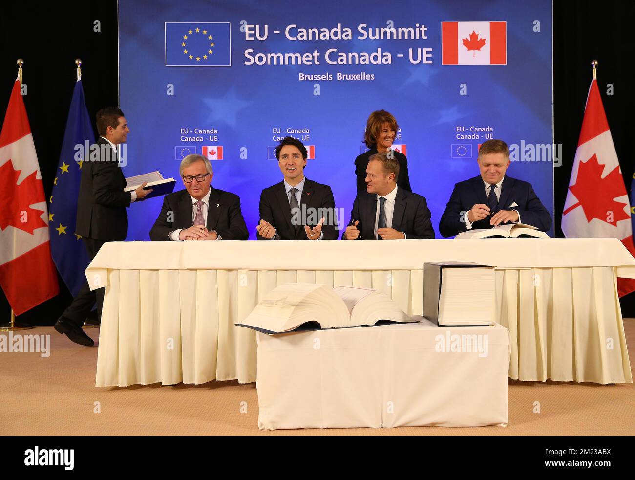 European Commission President Jean-Claude Juncker, Canadian Prime ...
