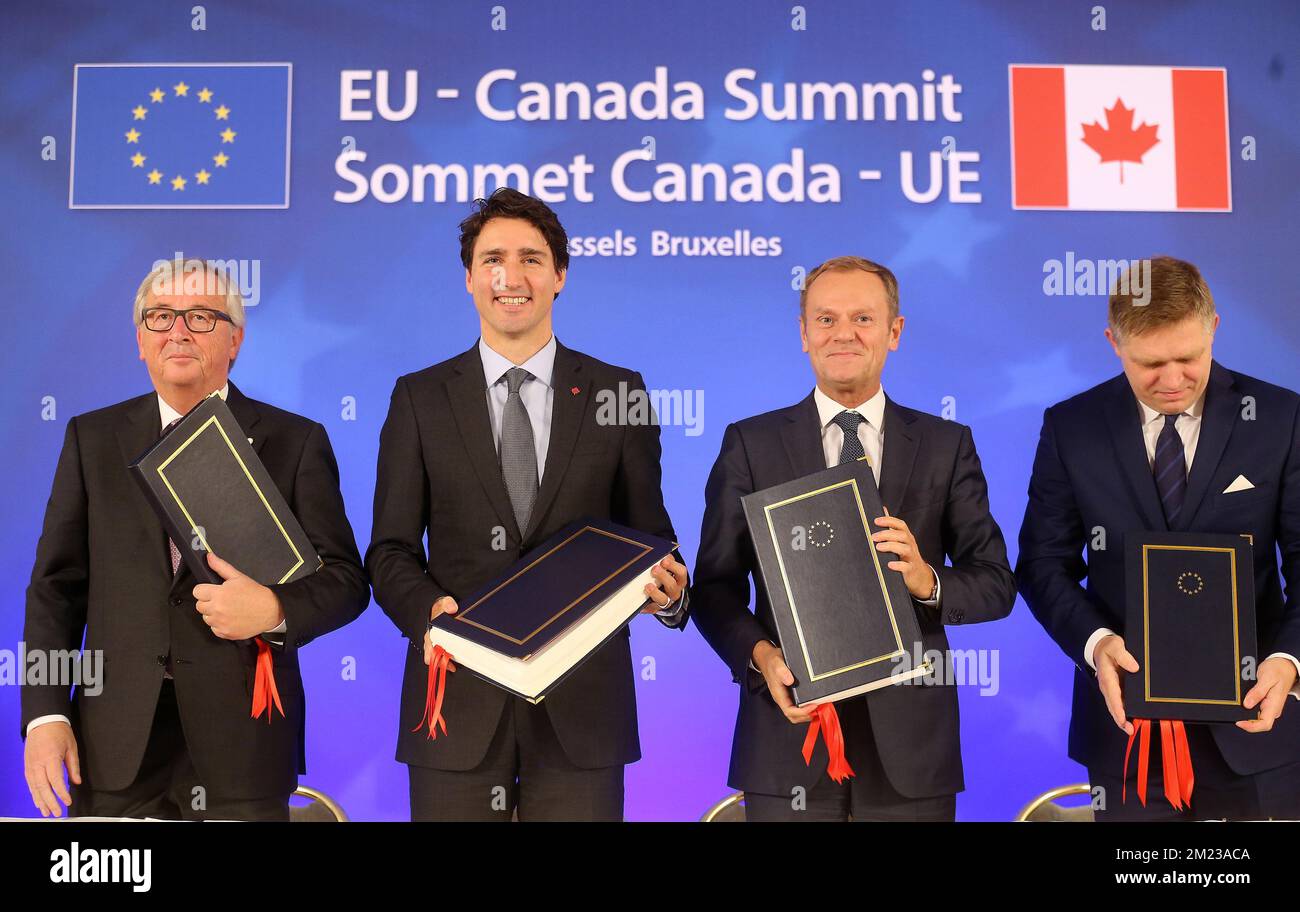 European Commission President Jean-Claude Juncker, Canadian Prime ...