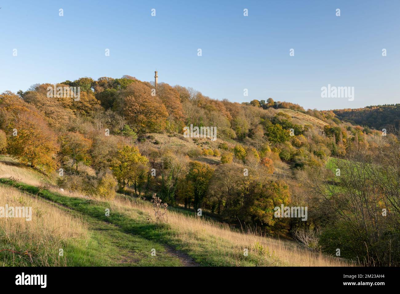 Landscape photo of the autumn colours at the Admiral Hood Monument on ...