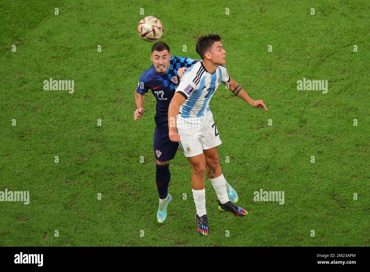 Lusail, Qatar. 13th Dec, 2022. Josip Juranovic of Croatia and Paulo ...