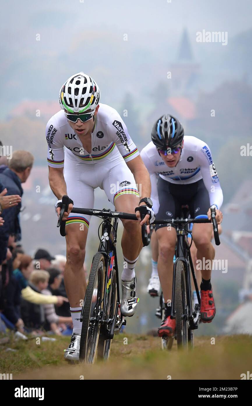 Belgian world champion Wout Van Aert and Belgian Toon Aerts pictured in ...