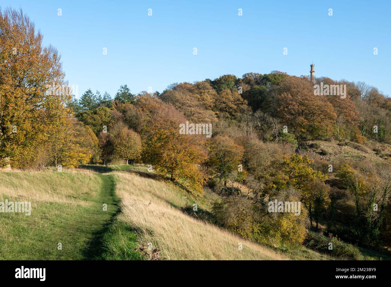 Landscape photo of the autumn colours at the Admiral Hood Monument on ...