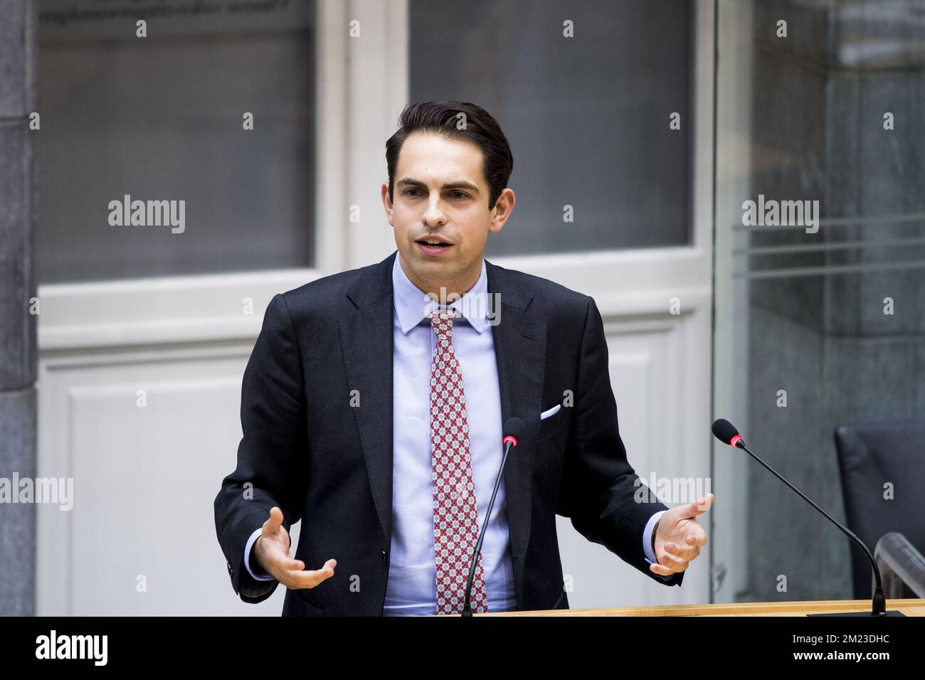 Vlaams Belang's Tom Van Grieken pictured during a plenary session of ...