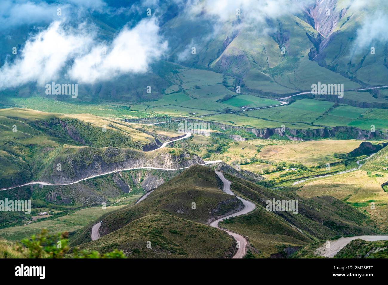 serpentine paths in the mountain nature Stock Photo - Alamy