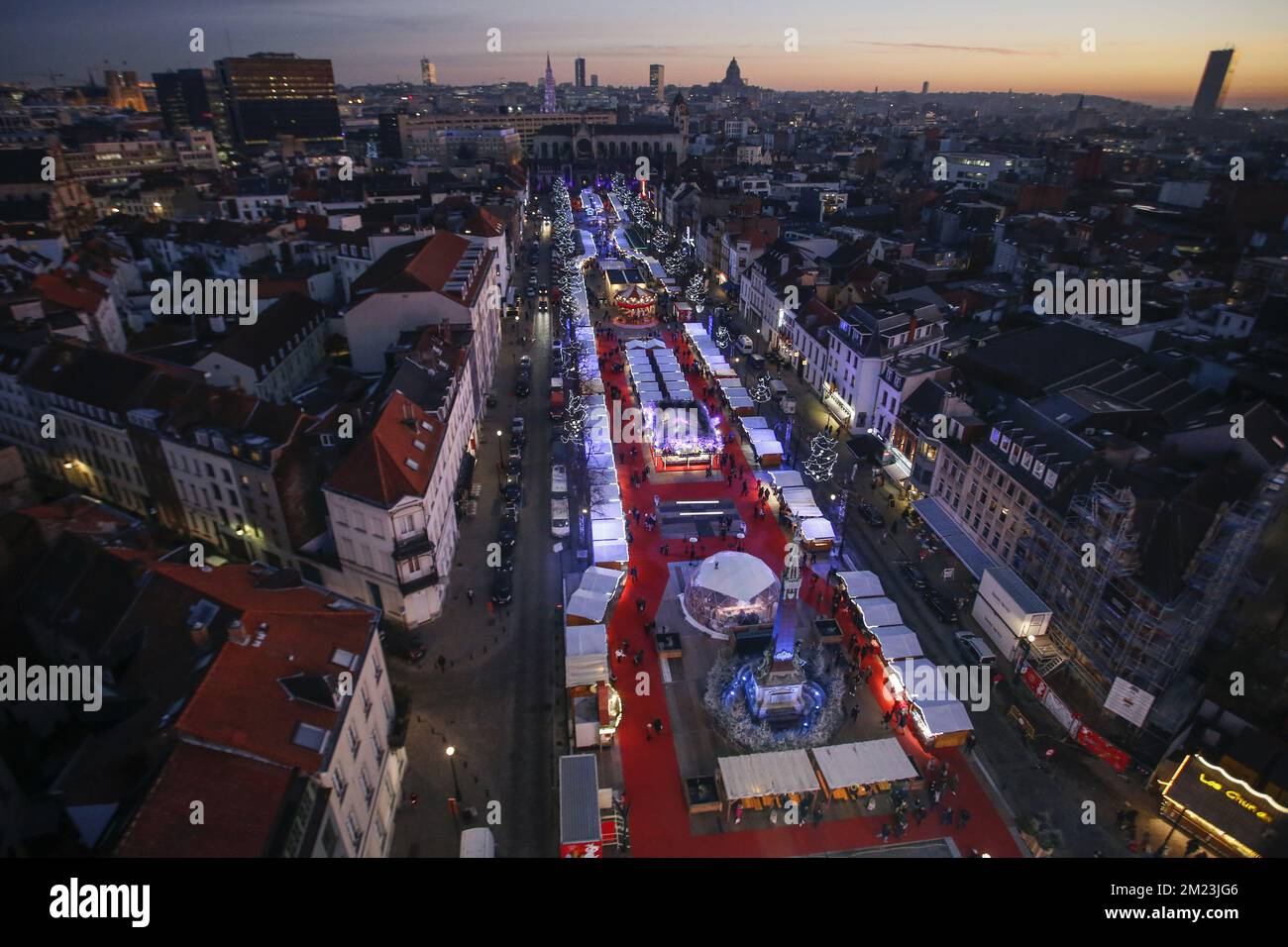 Illustration picture taken from the Great Wheel shows the Brussels ...
