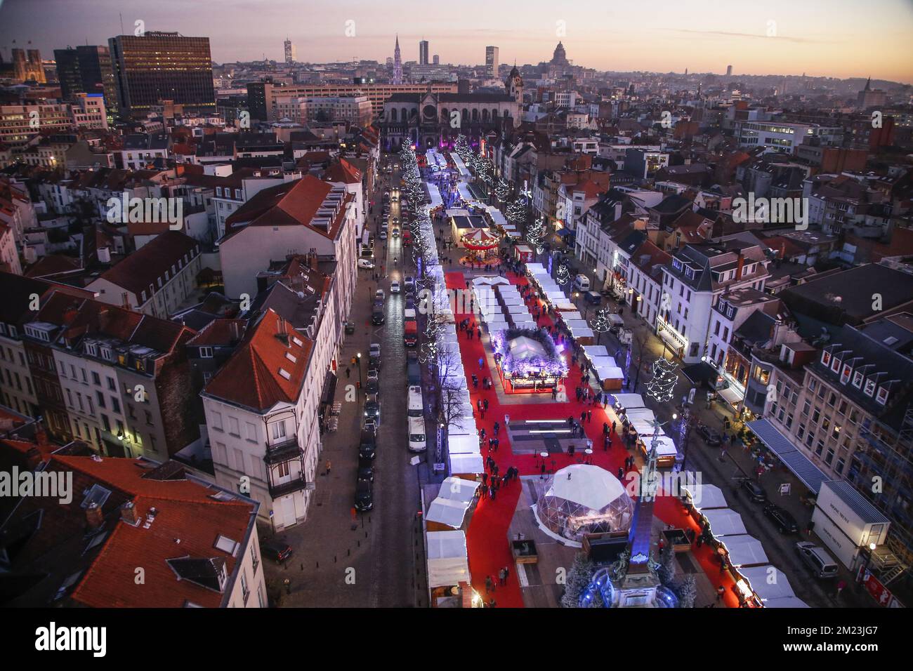 Illustration picture taken from the Great Wheel shows the Brussels ...