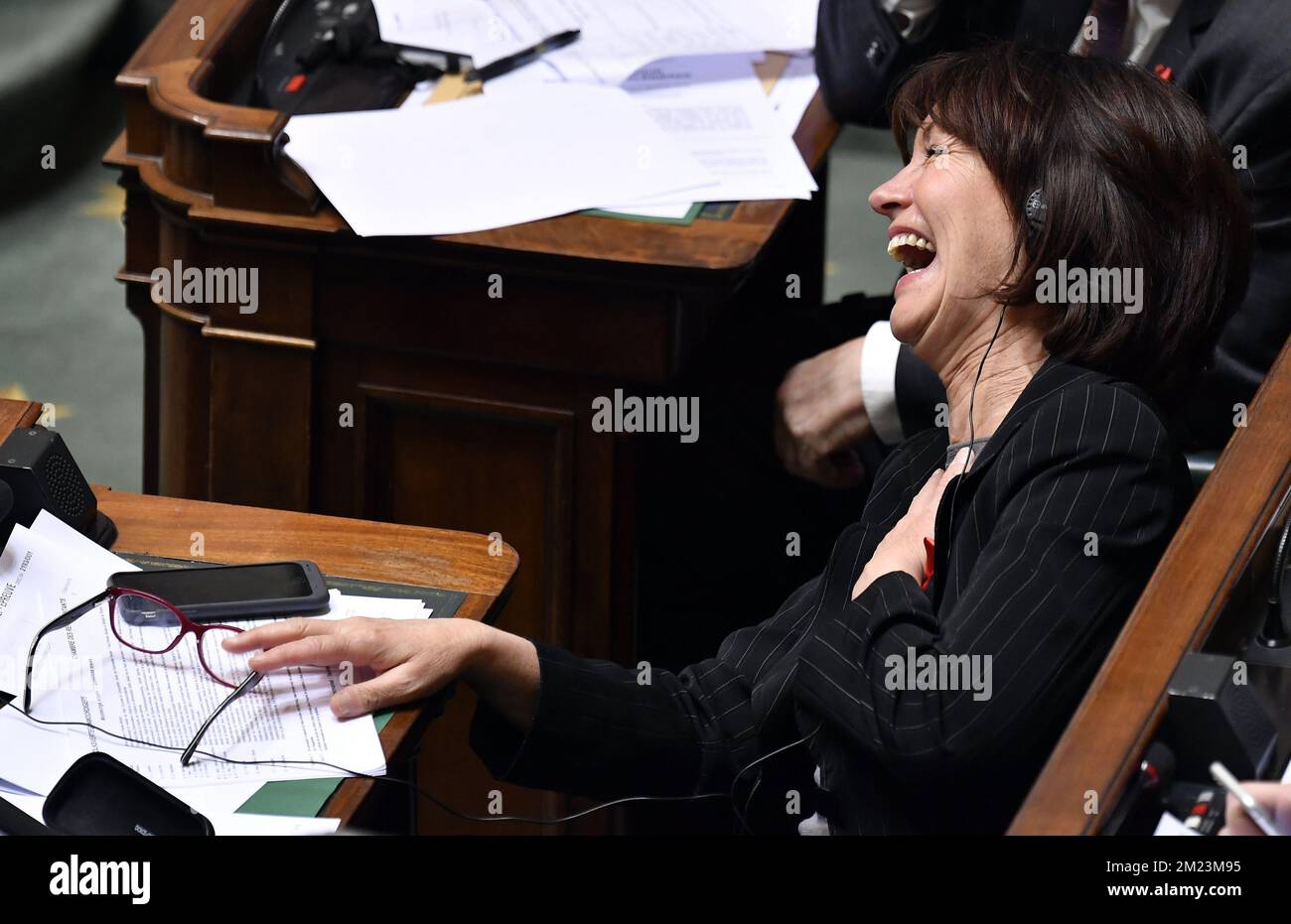 PS' head of group, Laurette Onkelinx pictured during a plenary session ...