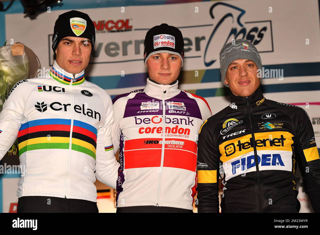 Belgian world champion Wout Van Aert, Dutch Mathieu Van Der Poel and ...