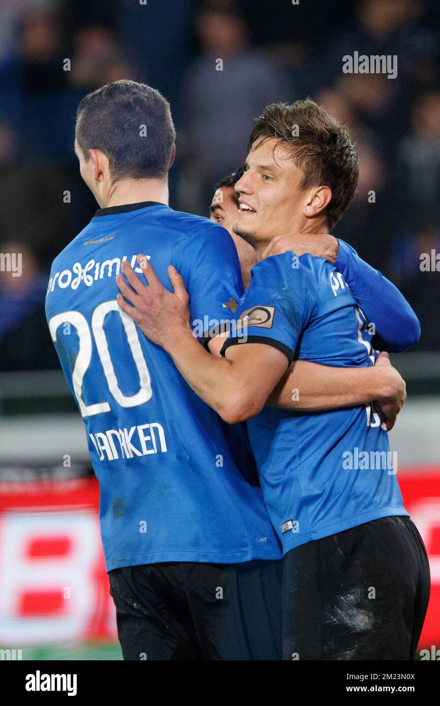 Club's Jelle Vossen celebrates after scoring during the Jupiler Pro ...