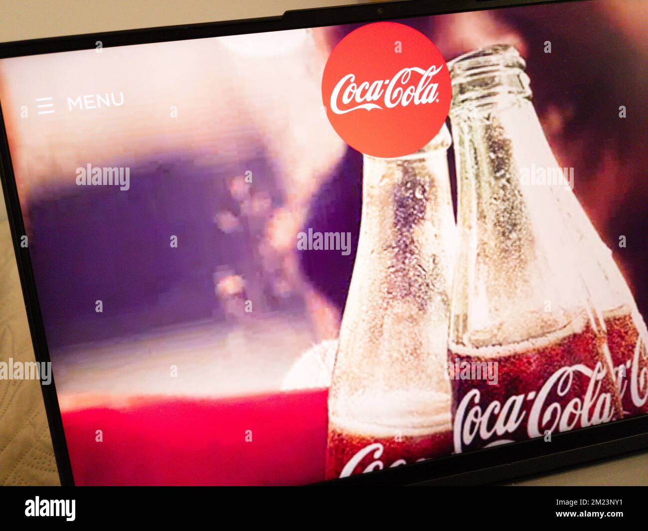 KONSKIE, POLAND - December 13, 2022: Coca-Cola website displayed on ...