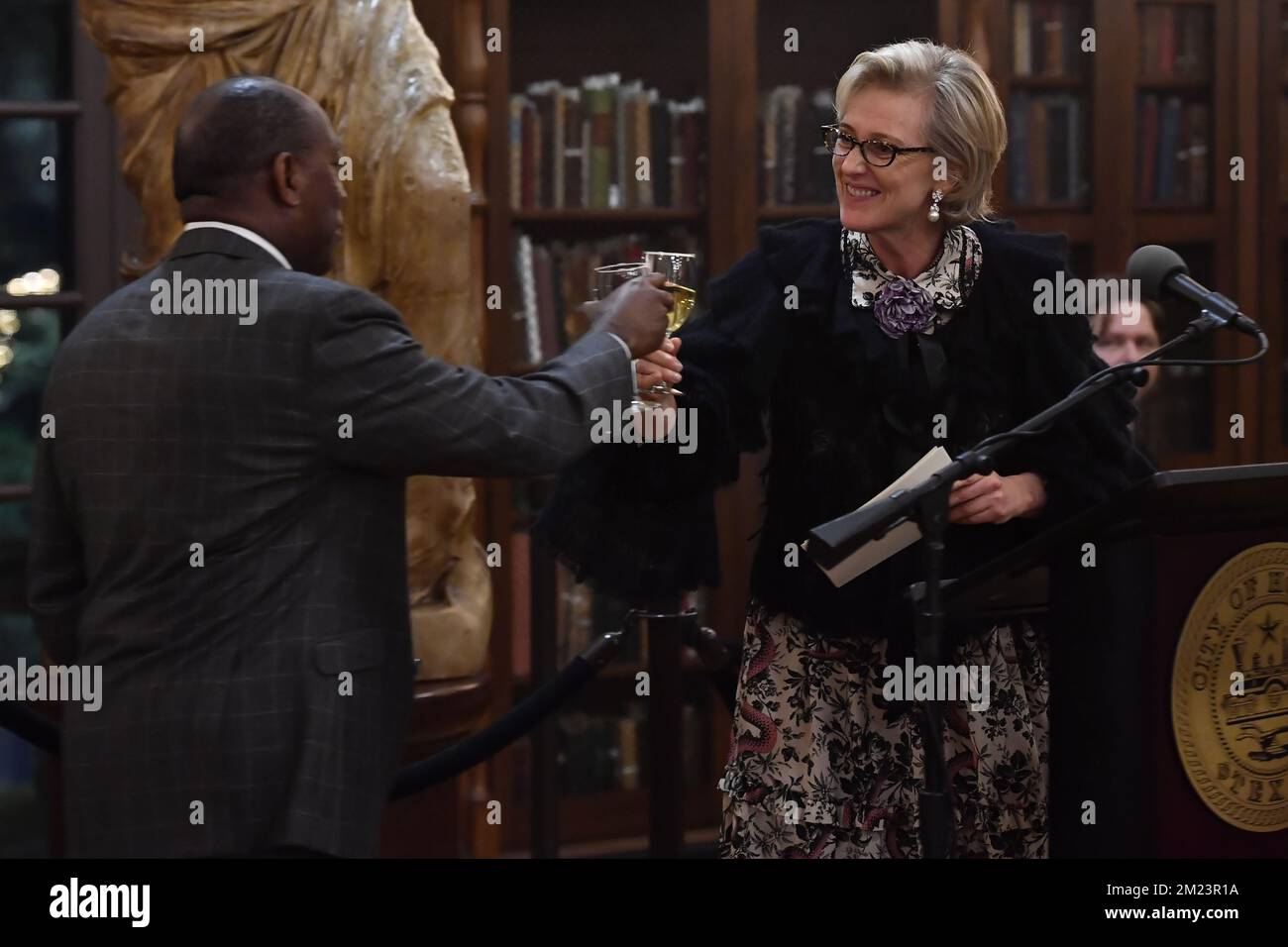 Houston mayor Sylvester Turner and Princess Astrid of Belgium pictured ...