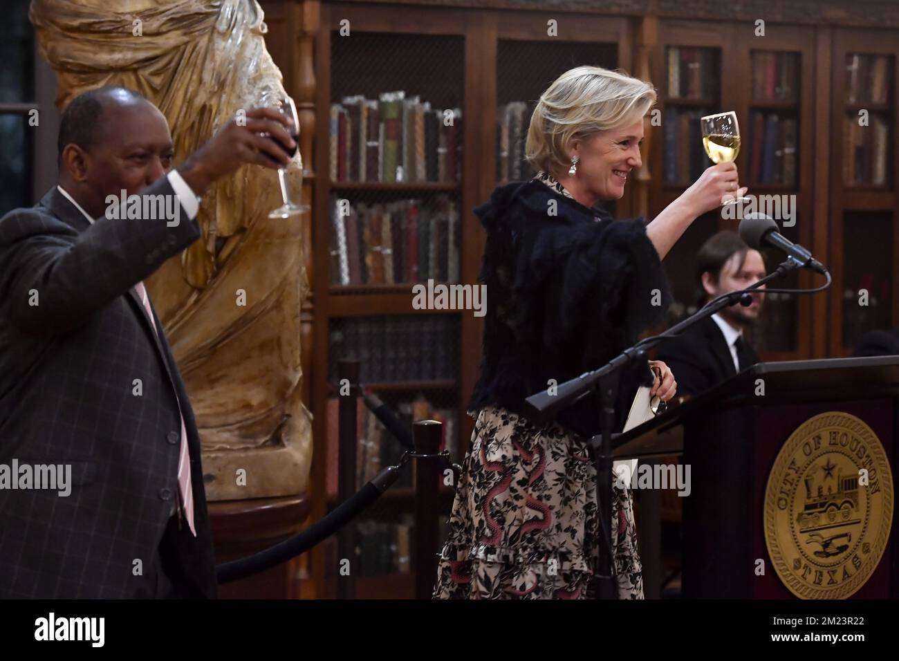 Houston mayor Sylvester Turner and Princess Astrid of Belgium pictured ...