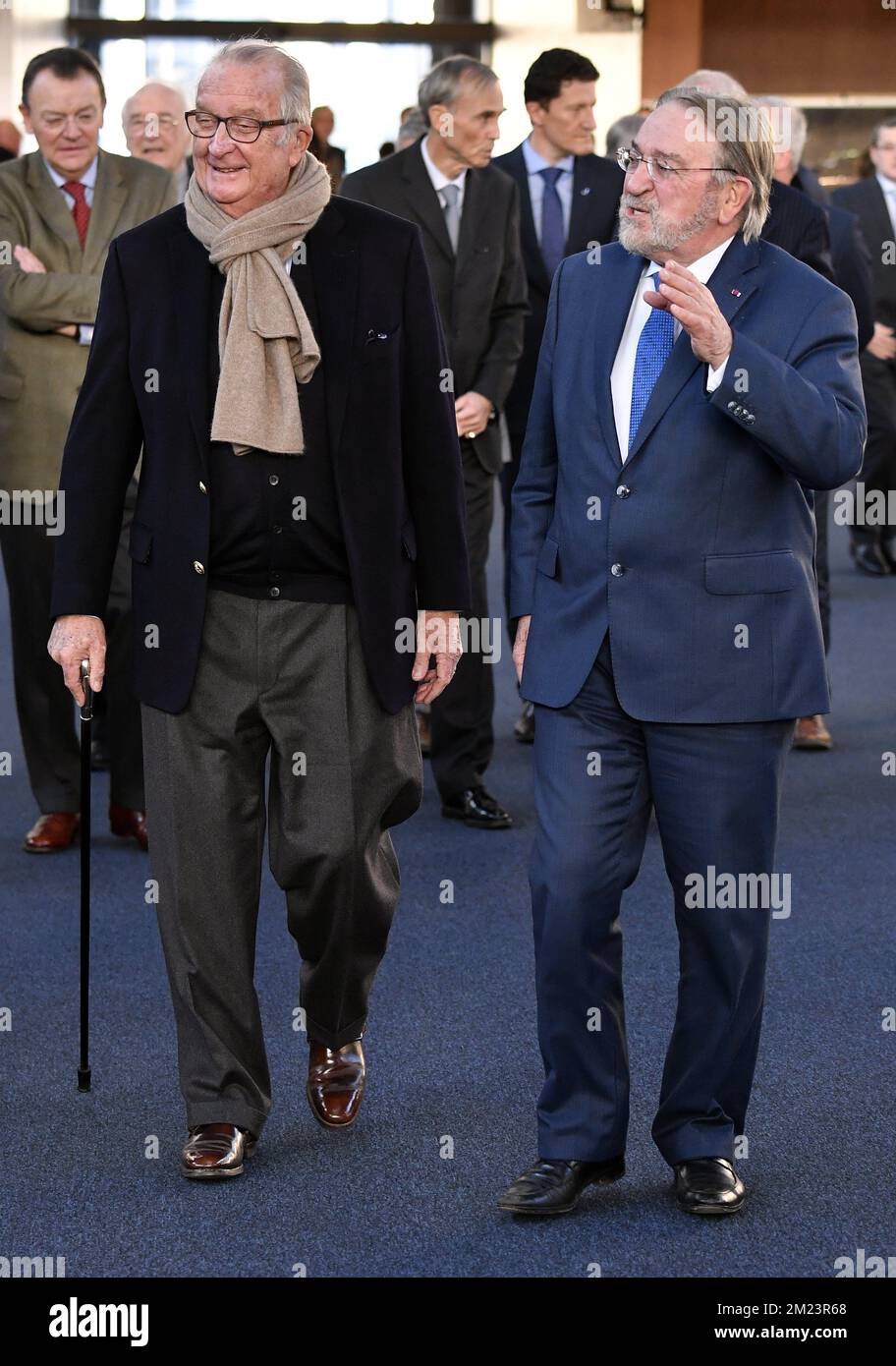 King Albert II of Belgium and Open Vld's Herman De Croo pictured during ...