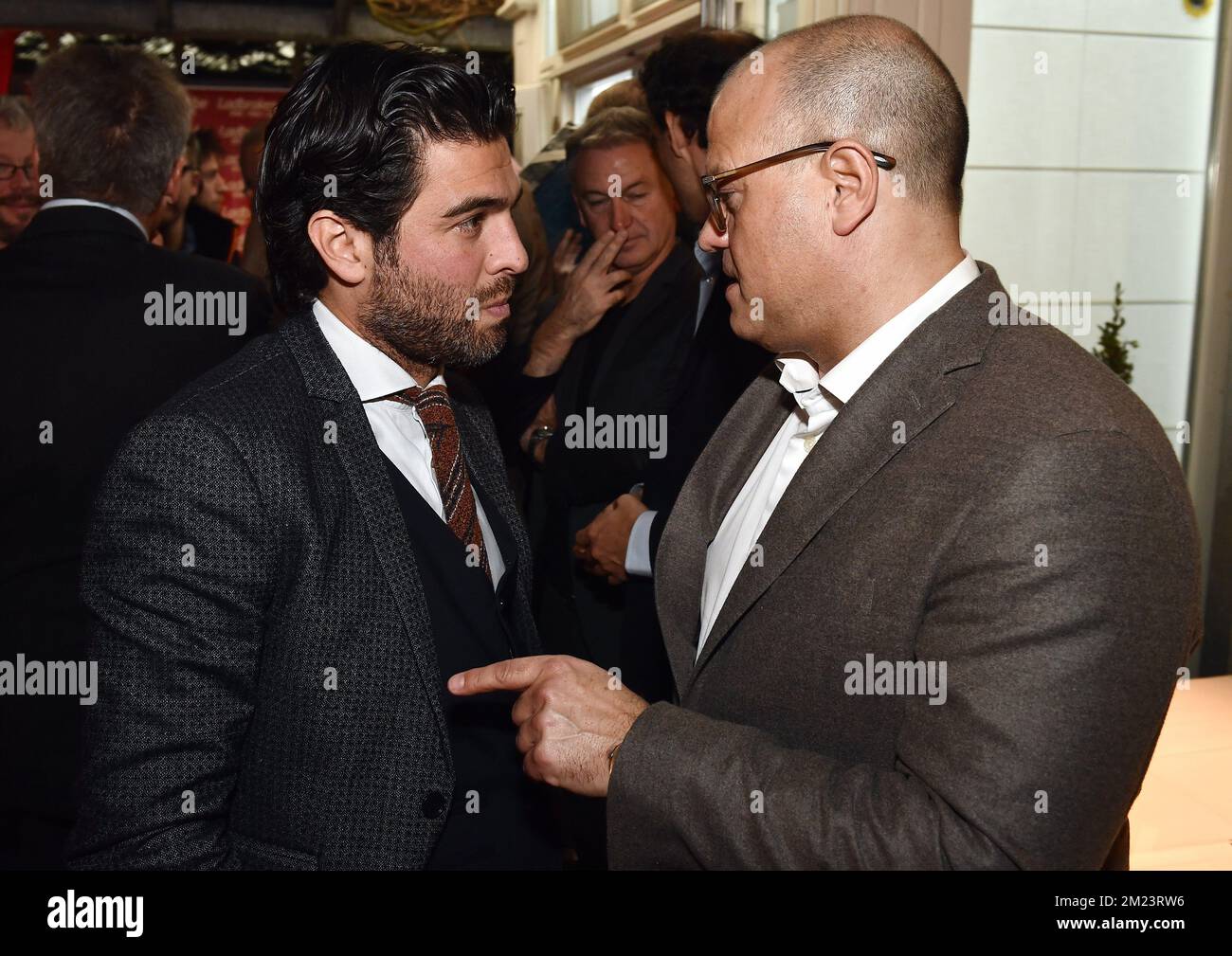 Charleroi's manager Mehdi Bayat and Club's chairman Bart Verhaeghe ...
